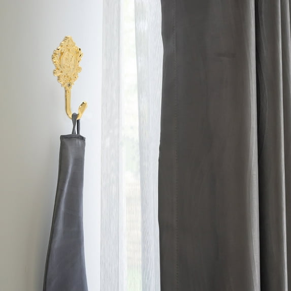BESTYASH 2Pcs Vintage Zinc Alloy Curtain Hook in Golden with Rose Motif ...