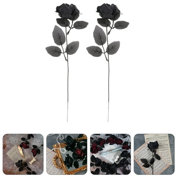 BESTYASH 2-Pack Realistic Rose Faux Flowers for Home Decor, Photo Props ...