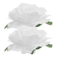 BESTYASH 2Pcs Realistic White Rose Hair Clips Fabric Floral Brooch for ...