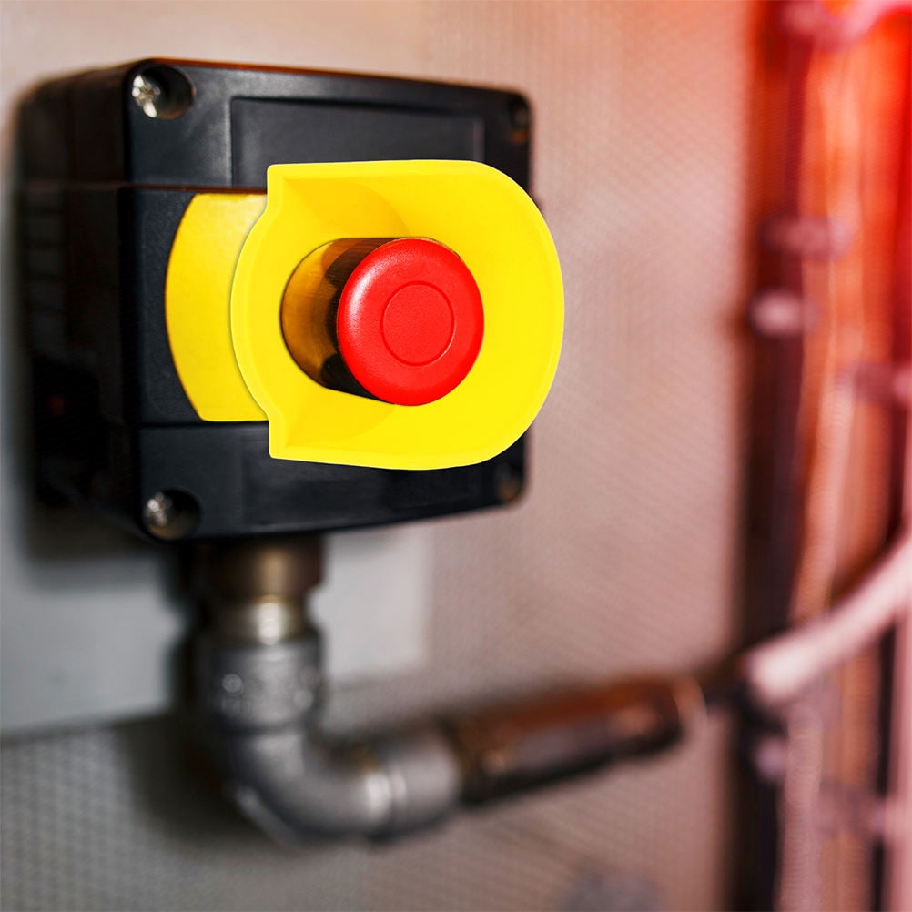 BESTYASH 2Pcs Yellow Emergency Stop Button Protector Durable Plastic ...