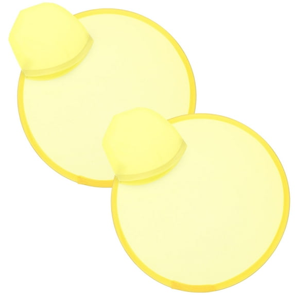 BESTYASH 2Pcs Yellow Foldable Hand Fans Compact Round Fan Easy to Store ...