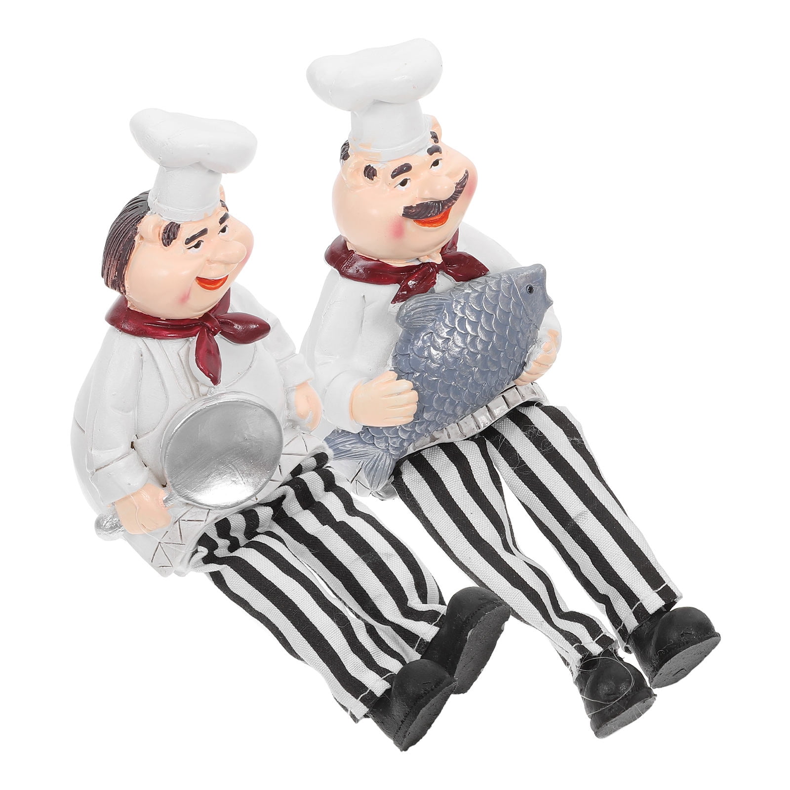BESTYASH 2pcs Happy Chef Figurine For Home Decoration Multi Resin ...