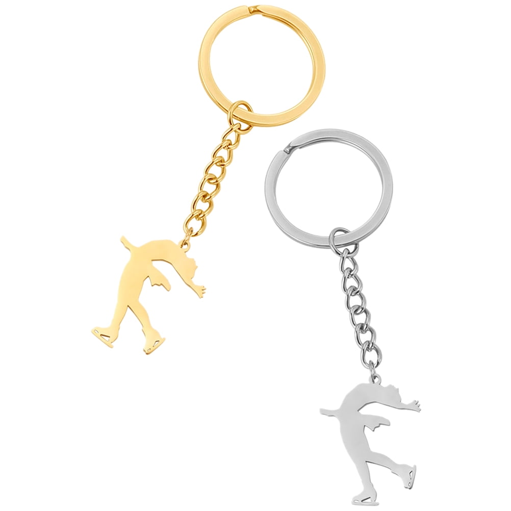 BESTYASH 2pcs Ice Skate Keychain Stainless Steel Fashionable Shape Bag ...