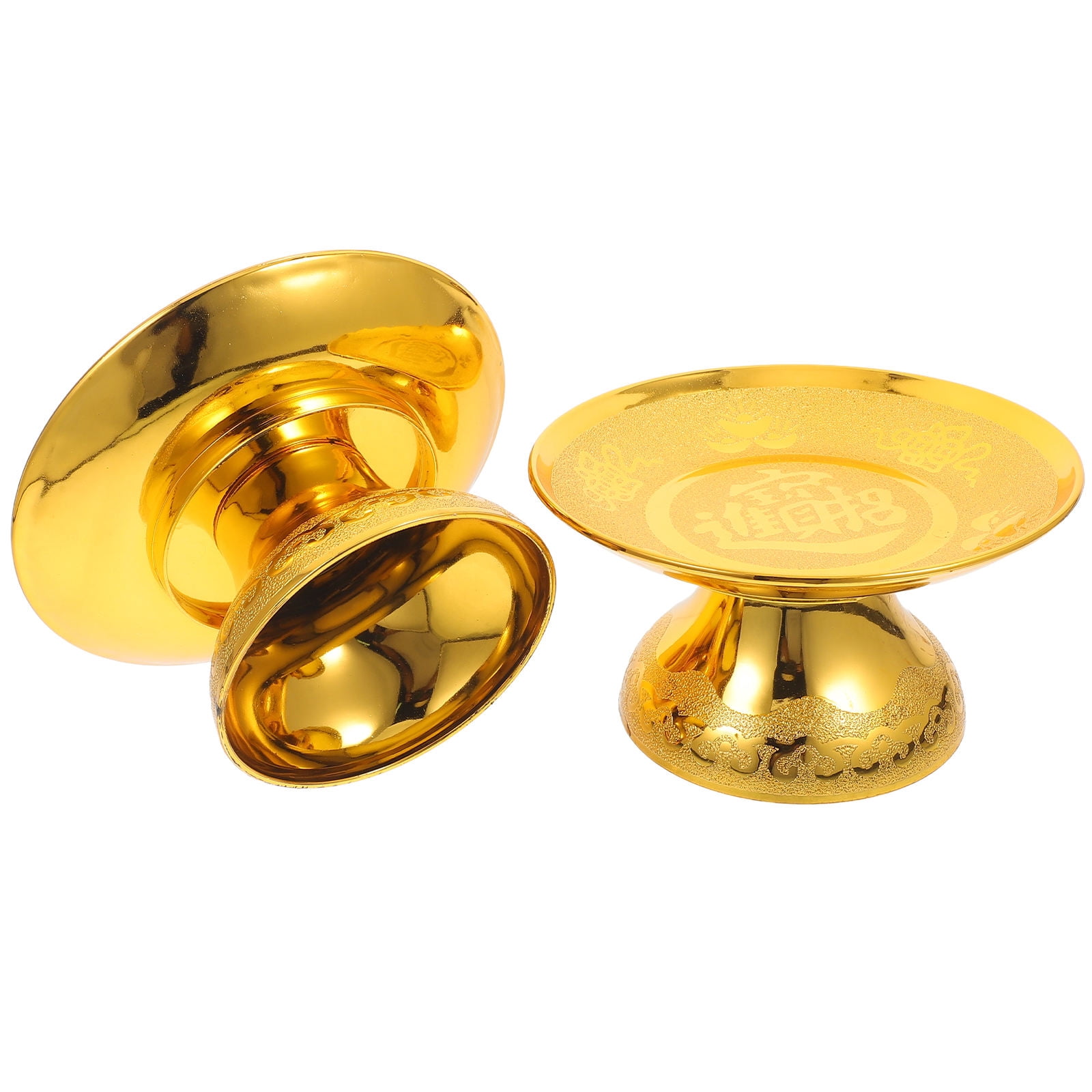 BESTYASH 2pcs Offering Plate Golden PP Serving Tray Family for ...