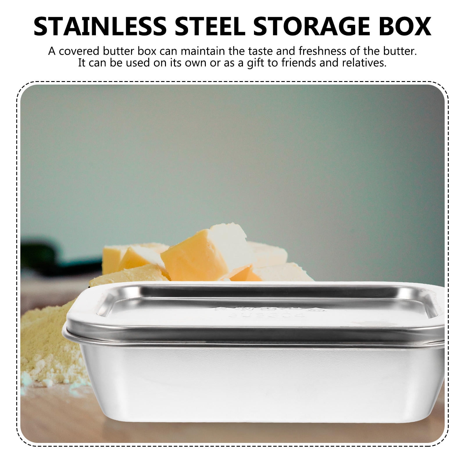 BESTYASH Stainless Steel Butter Box with Lid, Butter Storage Container ...