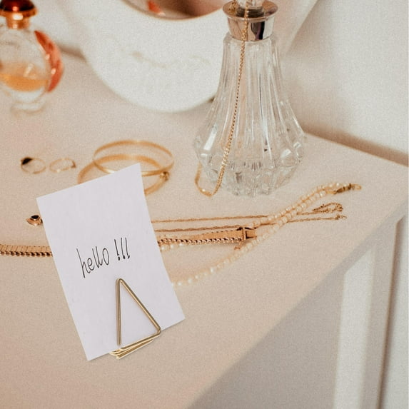 BESTYASH 30Pcs Golden Shaped Paper Clips Aluminum Alloy Triangle Memo ...