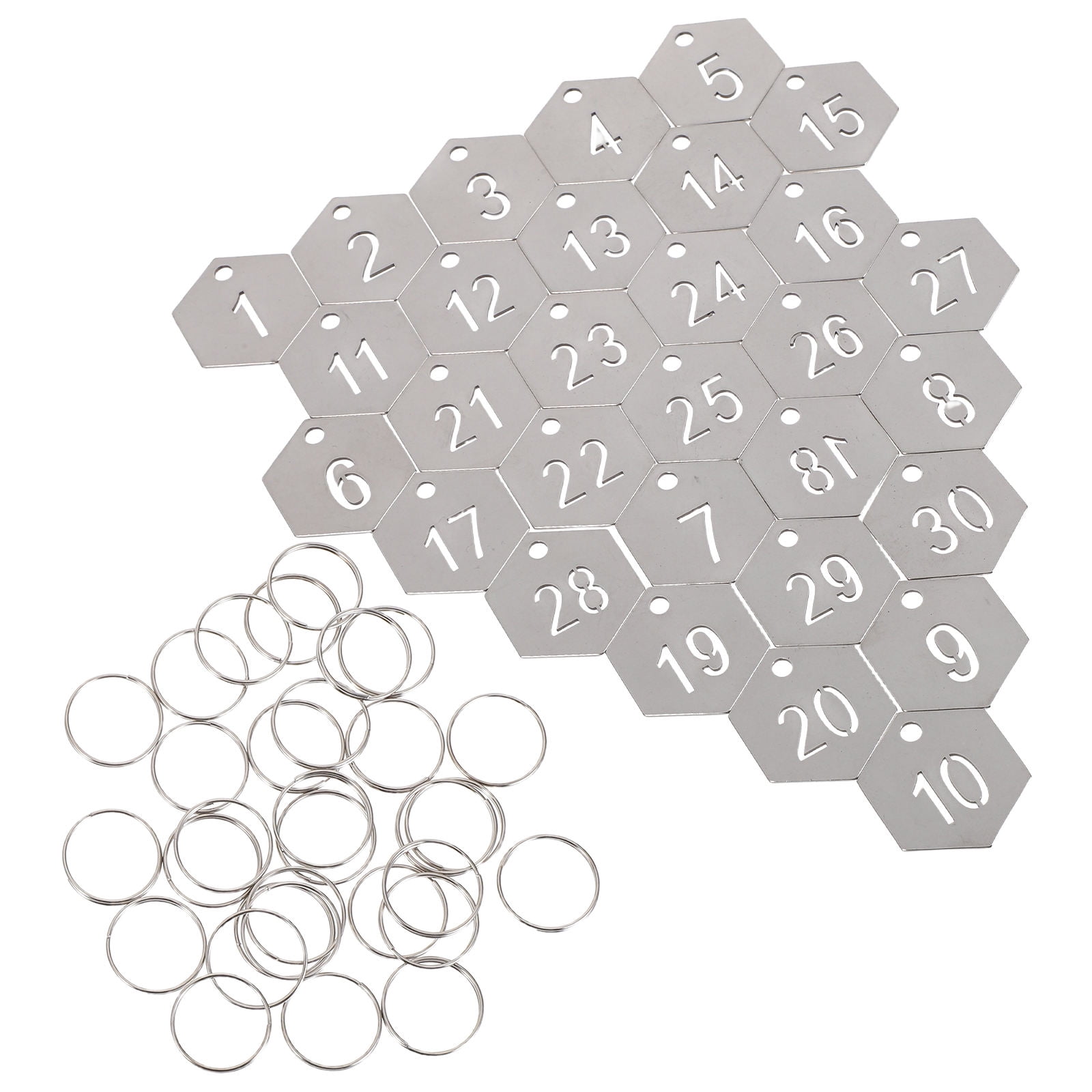 BESTYASH 30Pcs Weatherproof Stainless Steel Numbered Metal Tags for Key ...