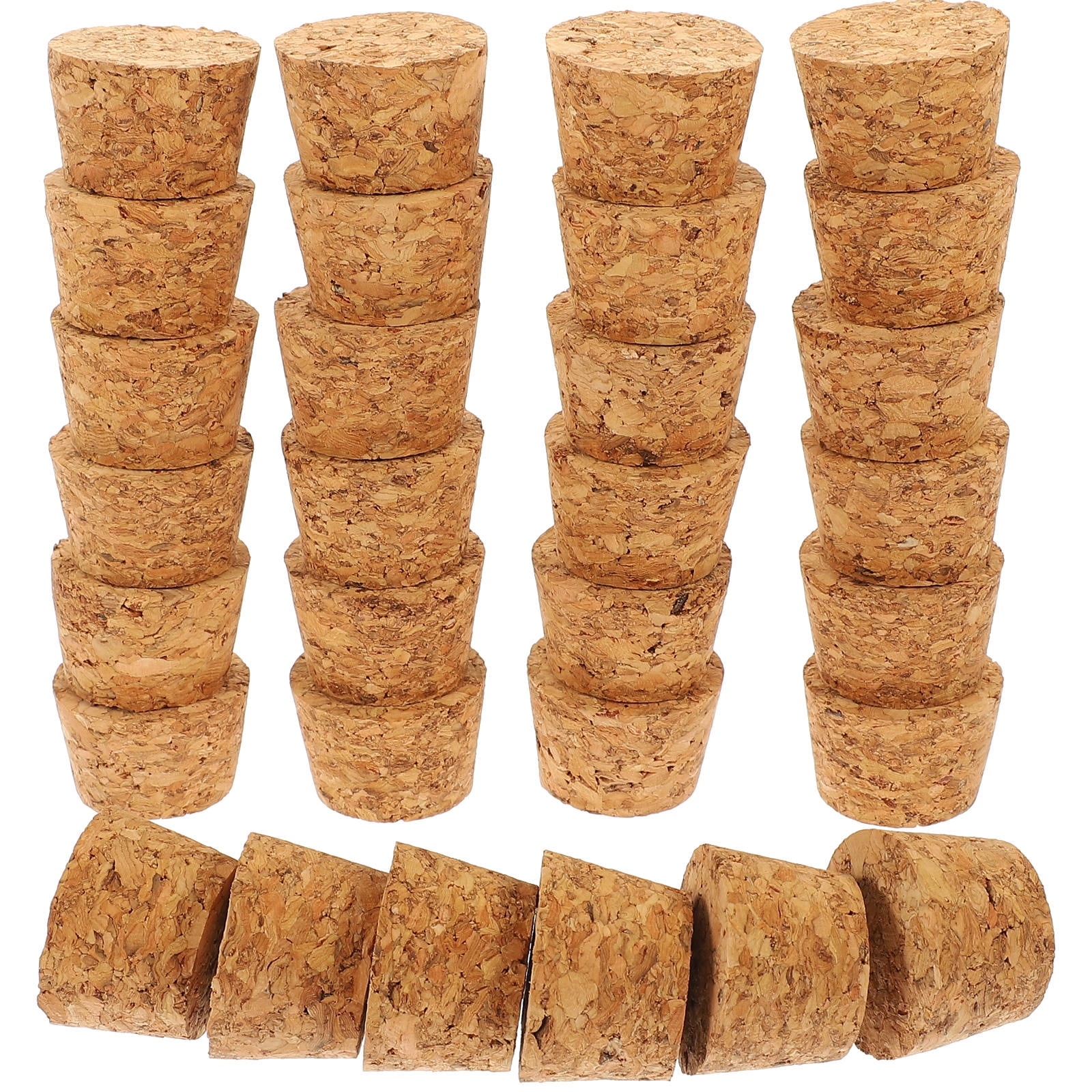 BESTYASH 30pcs Tapered Cork Stoppers Wooden Bottle Stoppers Light Brown ...