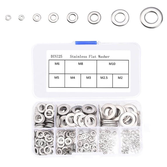 BESTYASH 360Pcs Stainless Steel Washers Spring Lock Flat Washer Set ...