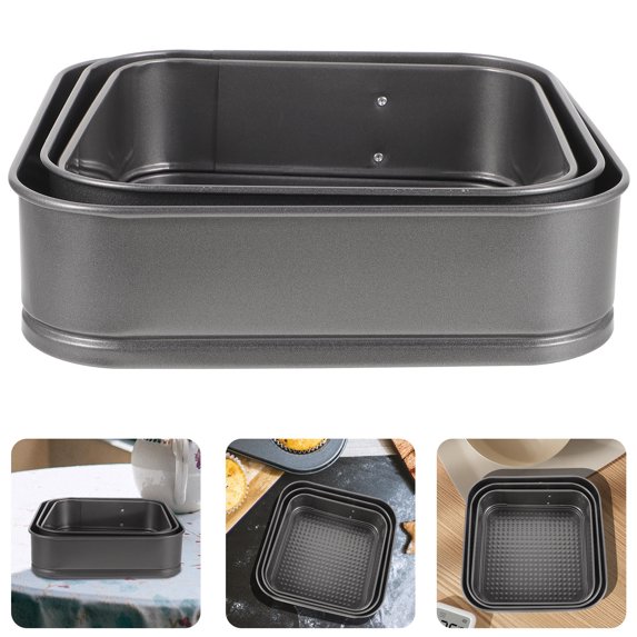 BESTYASH 3PC Cake Moulds for Baking Carbon Steel Low Temperature Baking ...
