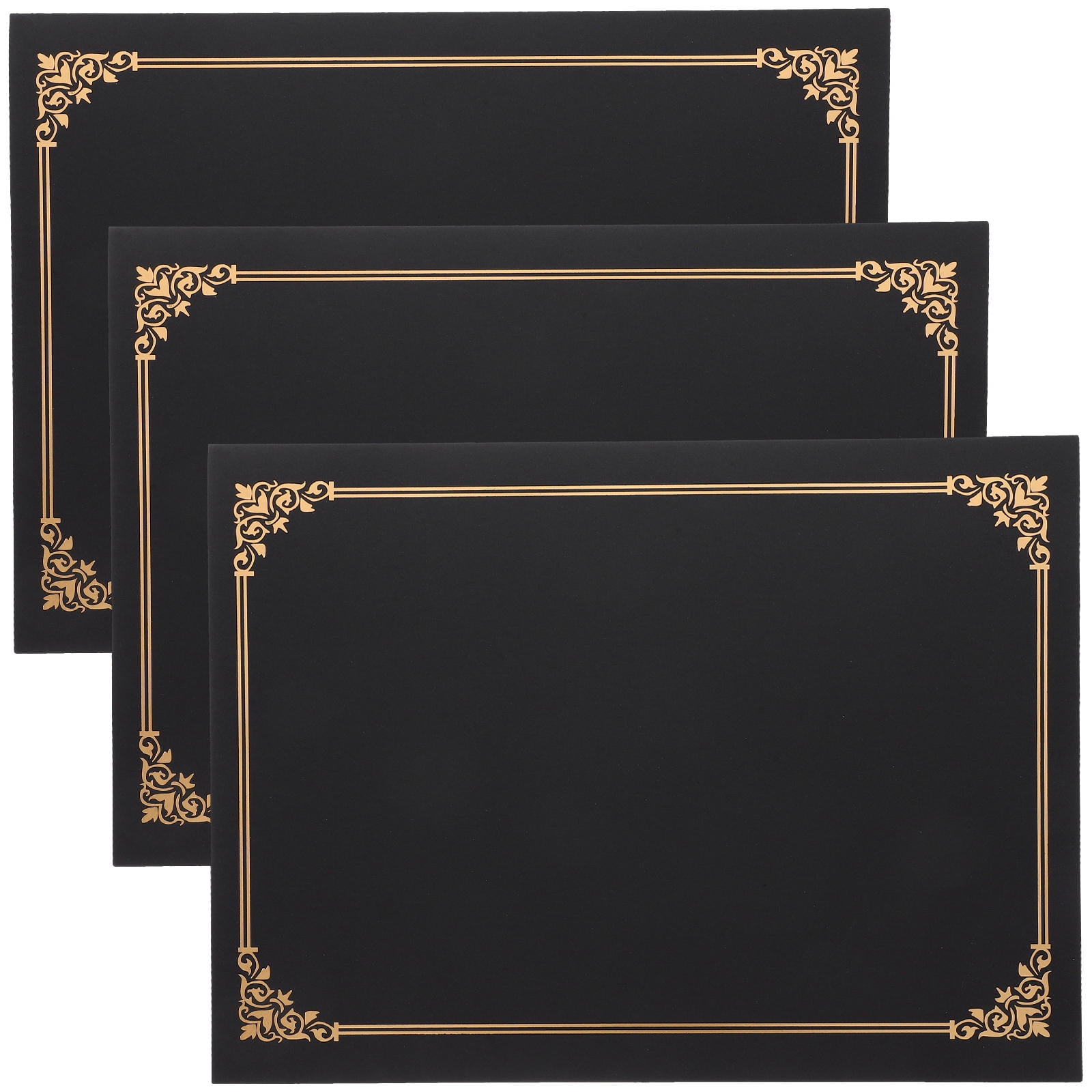 BESTYASH 3Pcs Black Paper Certificate Folder Protector for Document and ...