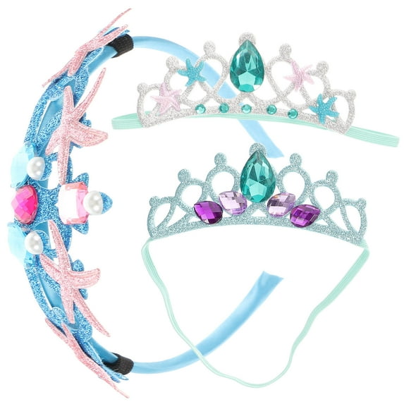 BESTYASH 3Pcs Sparkling Hairband Crown Headbands Assorted Color ...