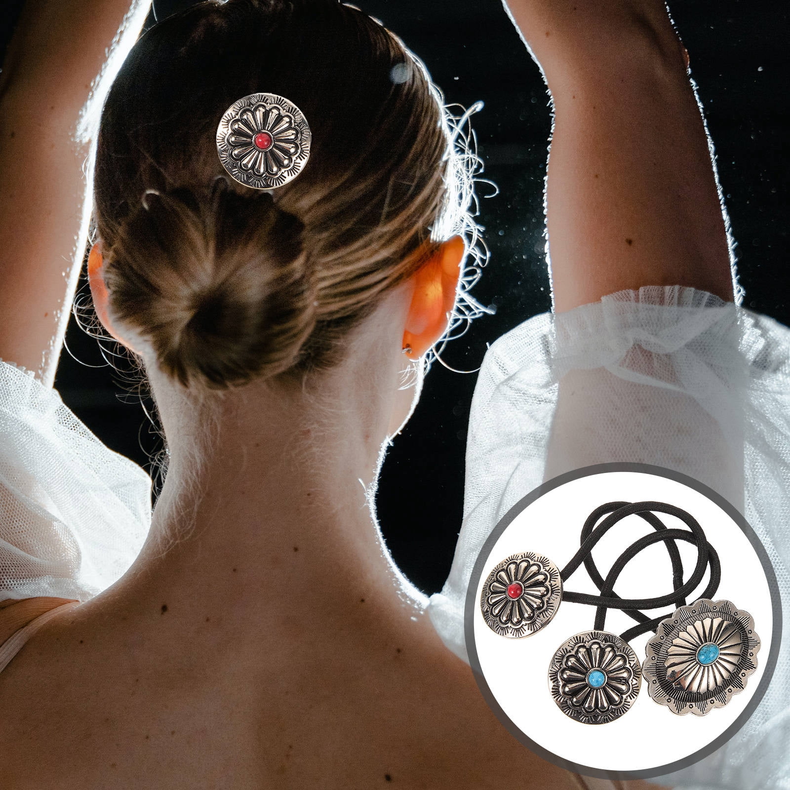 BESTYASH 3Pcs Stretchy Hair Bands Metal Ponytail Holders for Sports ...