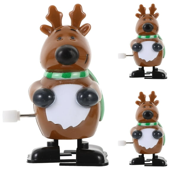BESTYASH 3pcs Lovely Wind up Toys Reindeer with Scarf Design Plastic No ...