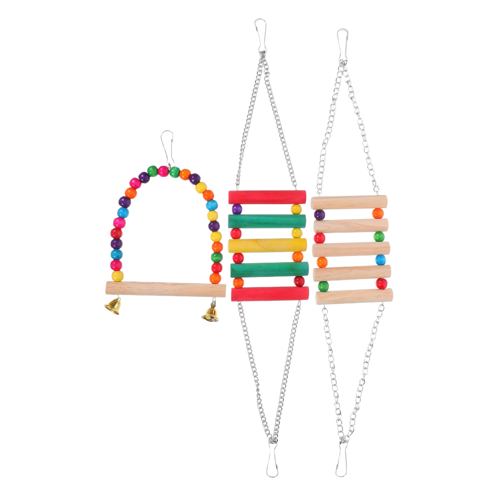 BESTYASH 3pcs Multi Colored Interactive Bird Toys Parrot Swing Toys ...