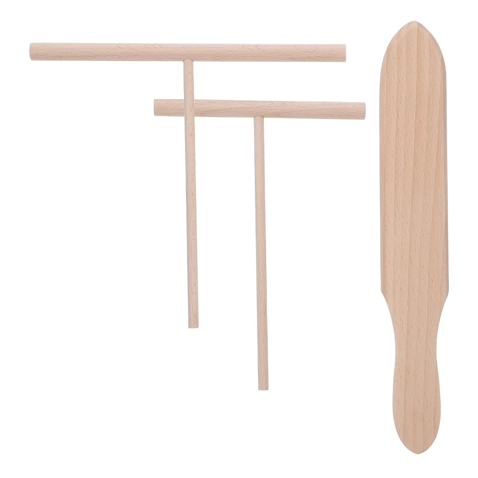 BESTYASH 3pcs Pancake Scraper Tool Set T Shape Wood Tools for Crepe ...