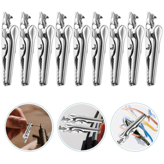 BESTYASH 40Pcs Silver Metal Alligator Clips Electrical Test Clamps with ...