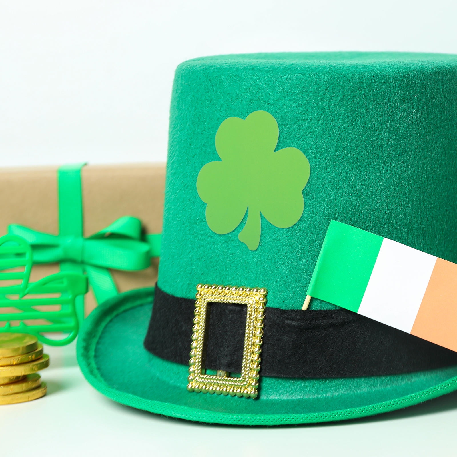 BESTYASH 40Pcs St Patricks Day Paper Cutouts Light Green Shamrock ...