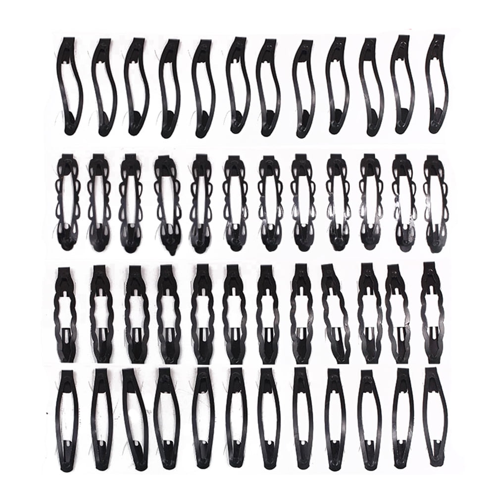 BESTYASH 48Pcs Black Steel Hair Clips Snap Bang Clips Durable Hair ...