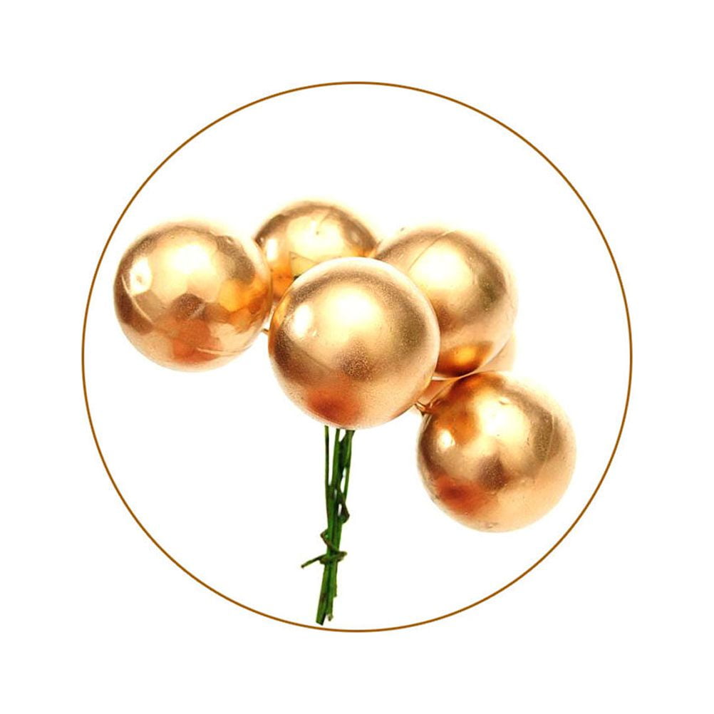 BESTYASH 48-Piece Set of Golden Artificial Berries and Faux Cherries ...