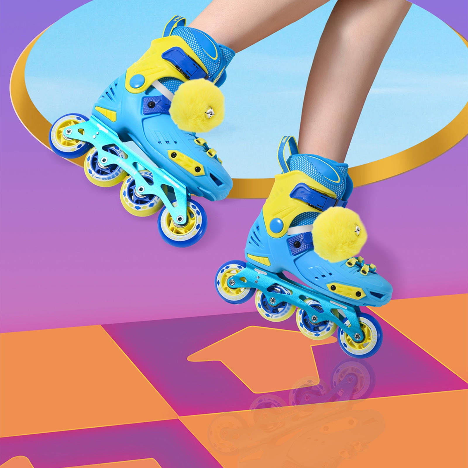 BESTYASH 4Pairs Artificial Fur Roller Skate Pom Poms for Sports and ...