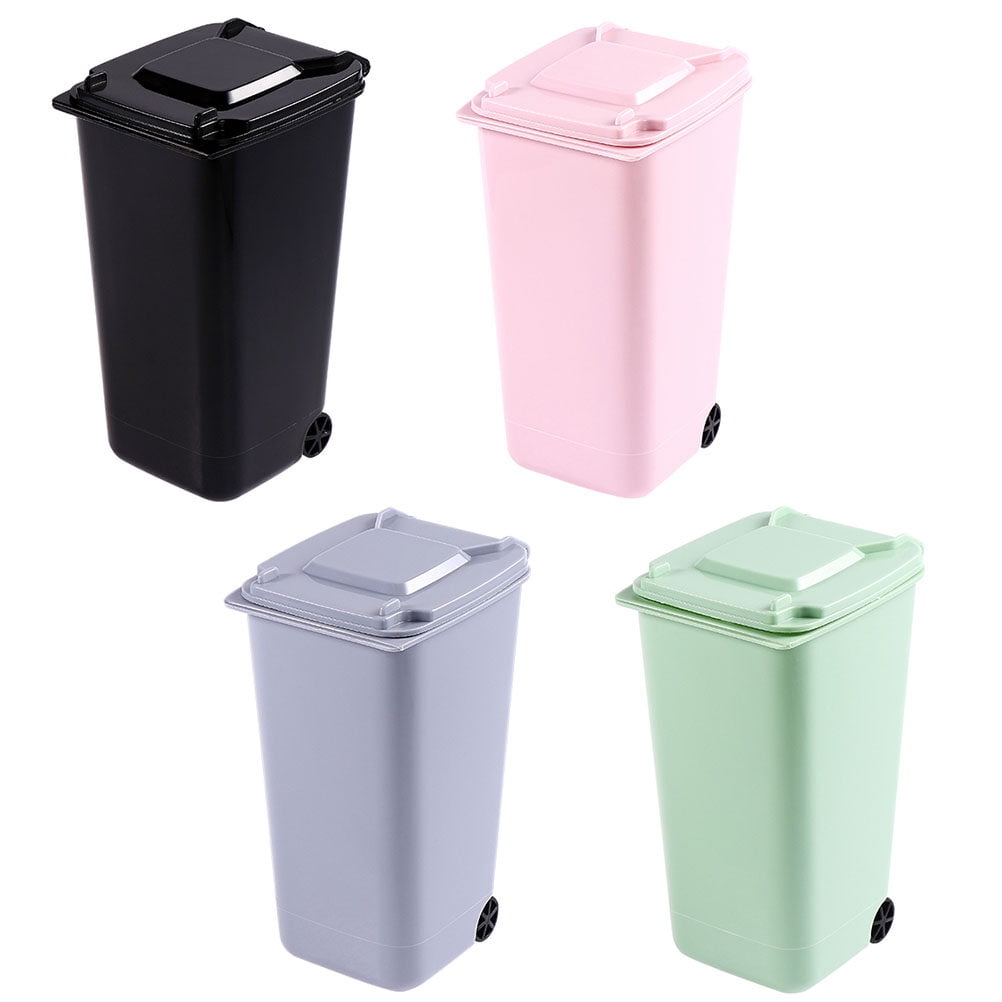 BESTYASH Small Desktop Garbage Can Set of 4 Plastic Trash Bins Assorted ...