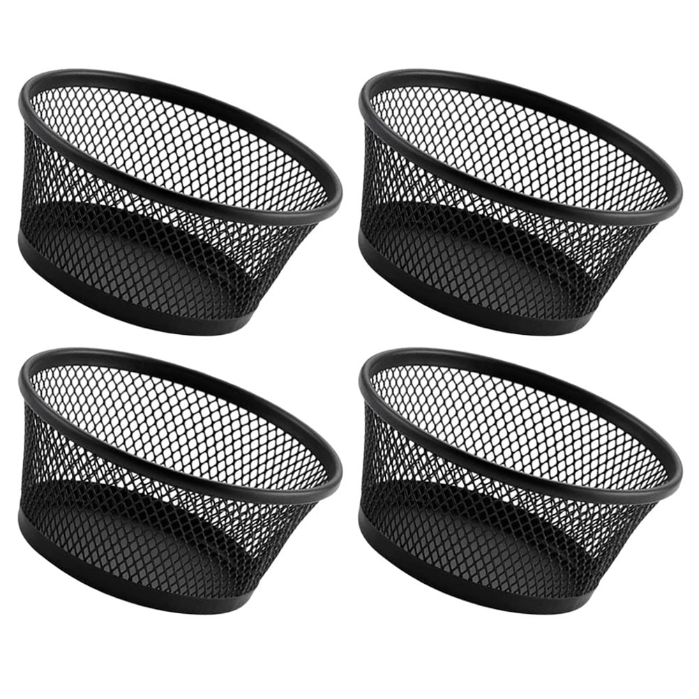 BESTYASH 4Pcs Black Metal Mesh Paper Clip Holders Compact Desktop ...