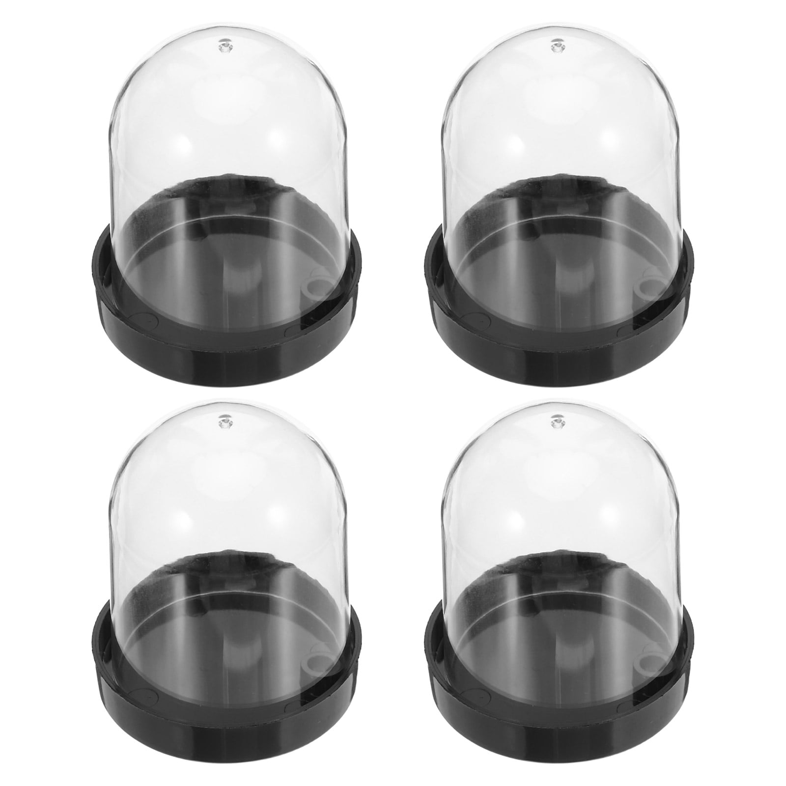 BESTYASH 4Pcs Clear Plastic Bell Jar Display Domes for Snow Globe ...