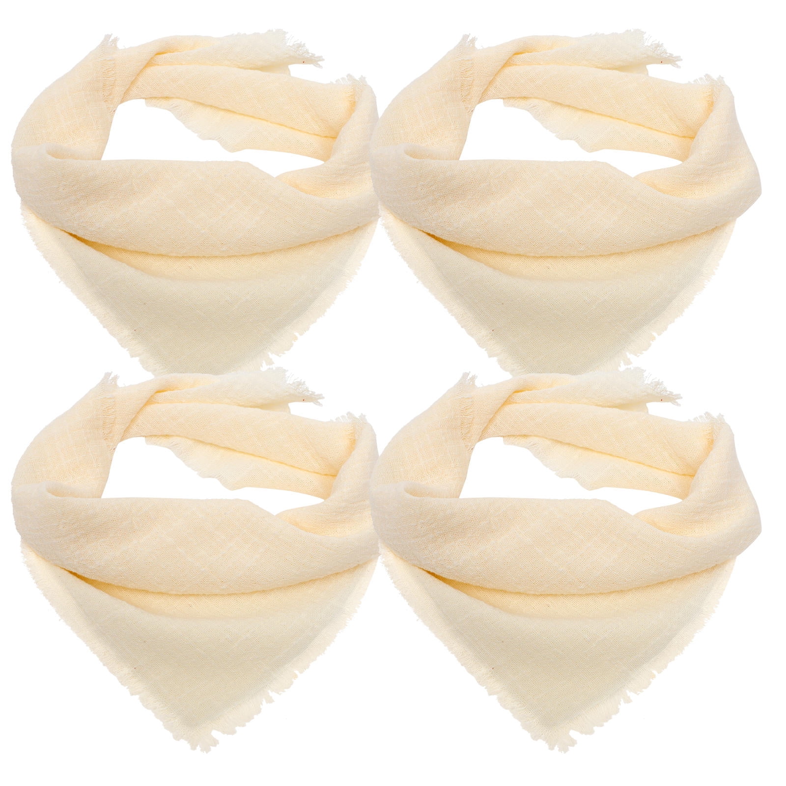 BESTYASH Set of 4 Beige Cotton Linen Napkins, Reusable and Washable ...