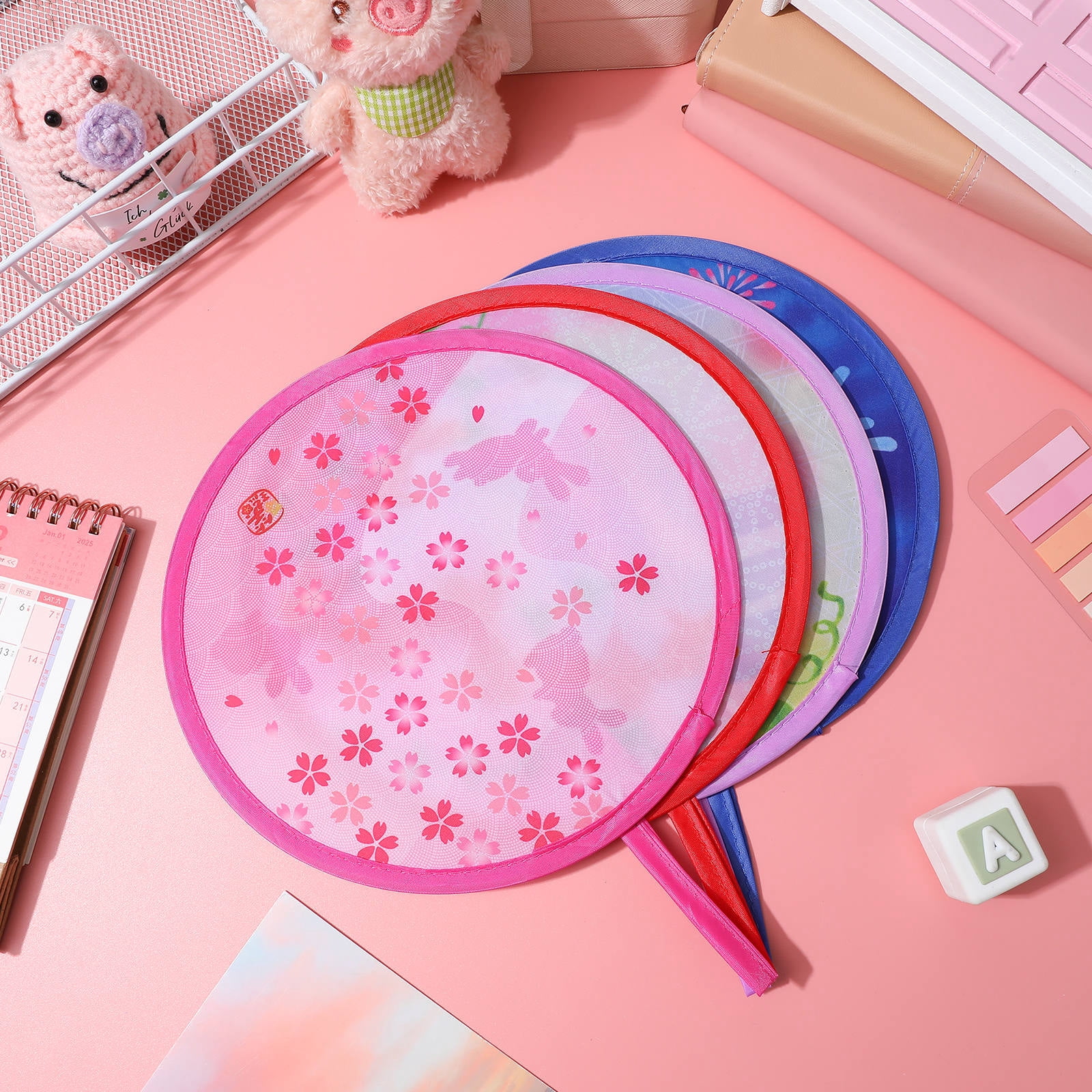 BESTYASH 4Pcs Japanese Style Foldable Fan Handheld Multi Functional ...