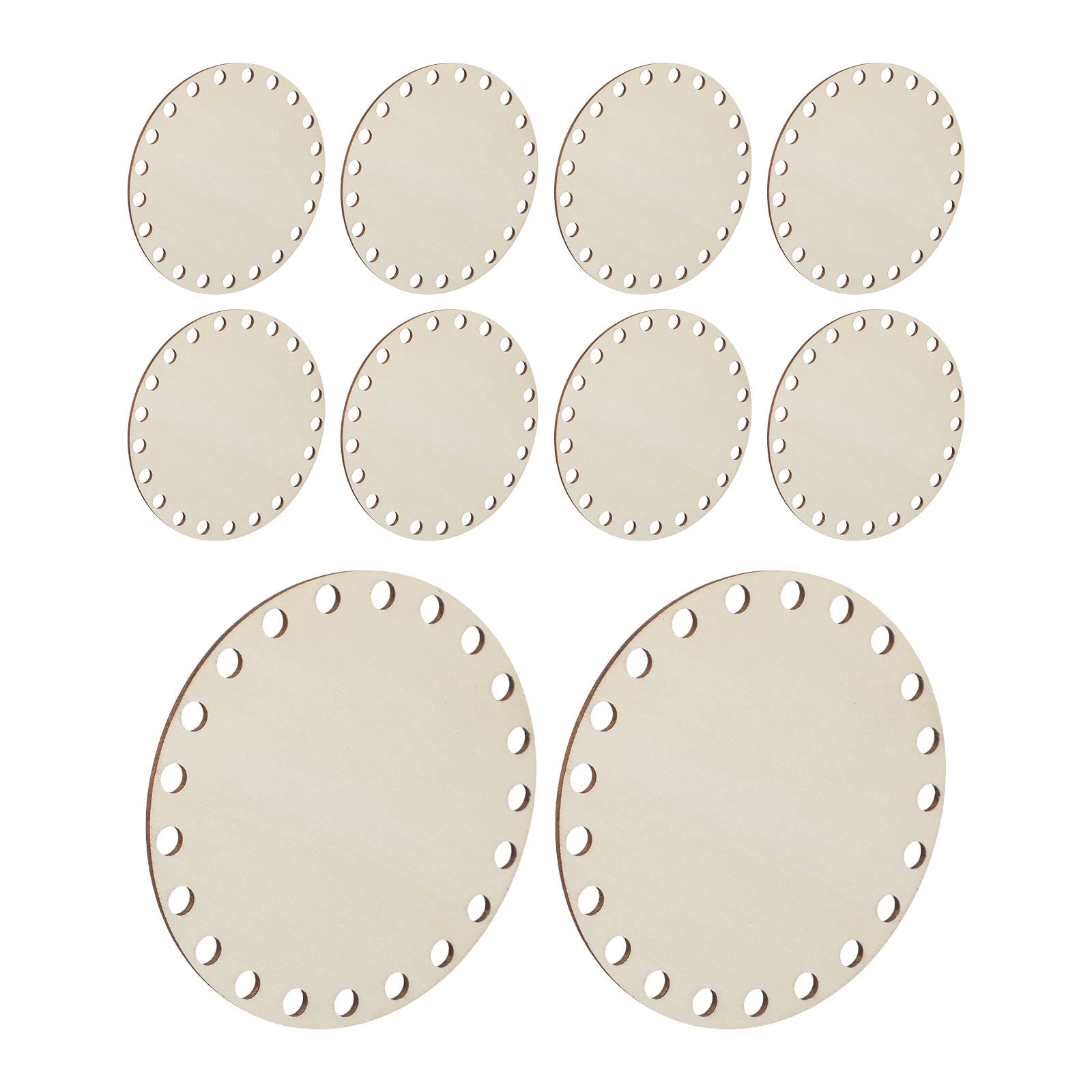 BESTYASH 4Pcs Khaki Wood Base for Crochet Basket Universal Round Wooden ...