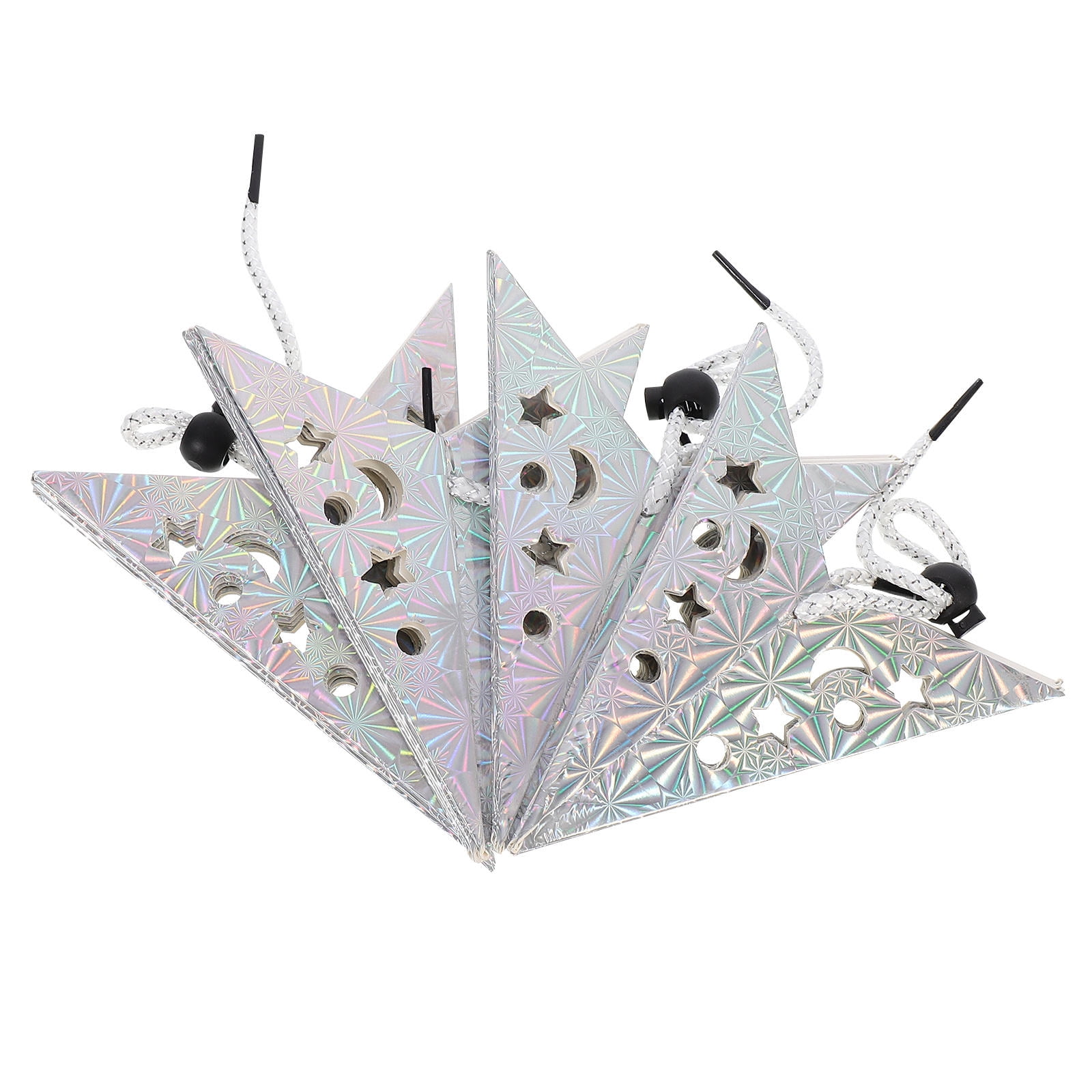 BESTYASH 4Pcs Plated Silver Paper Star Light Shade Lantern for Holiday ...