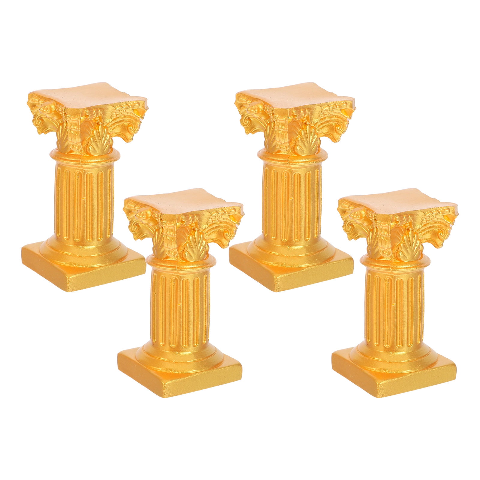 BESTYASH 4Pcs Roman Column Decor Golden Resin Table Decoration For ...