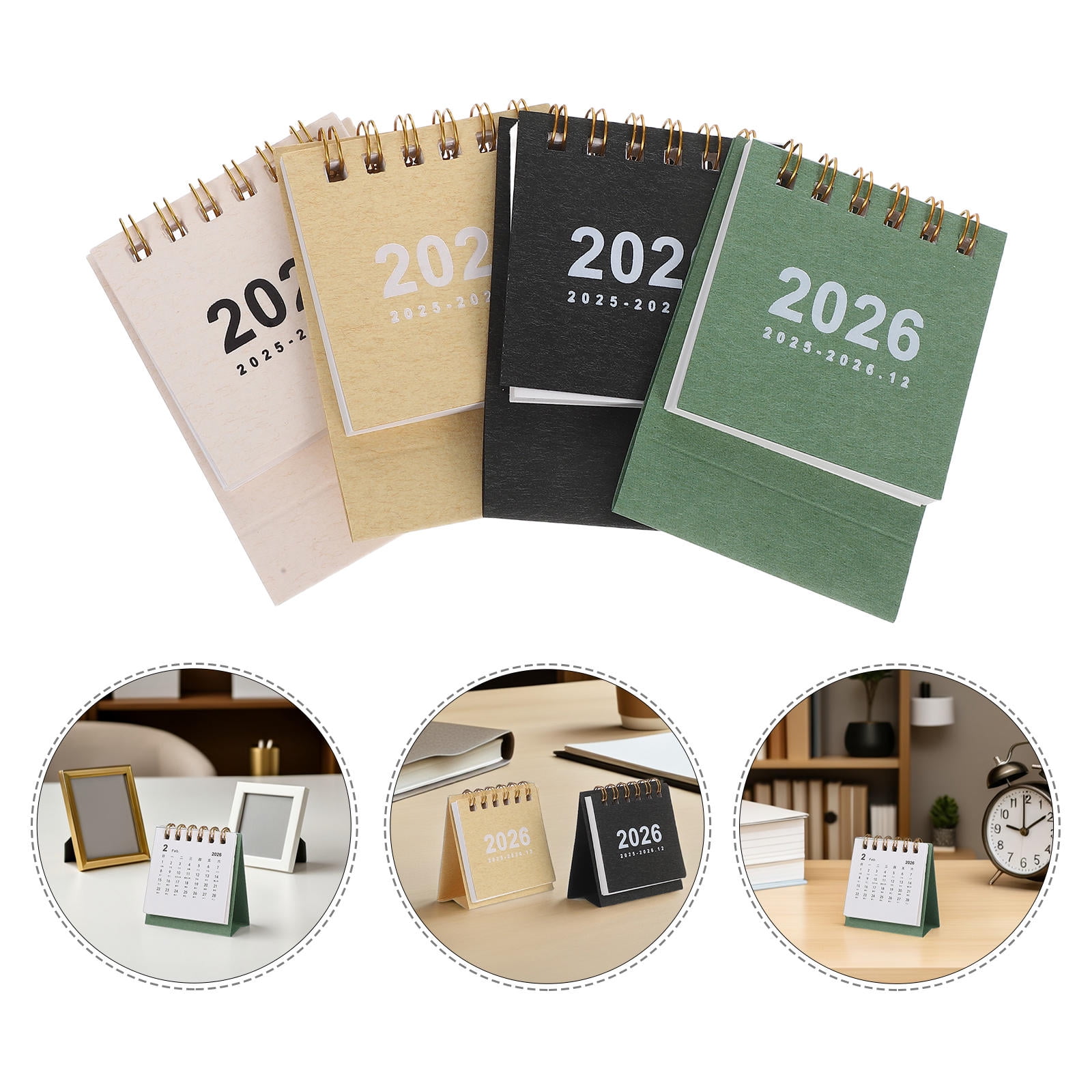 BESTYASH 4-Pack 2025-2026 Stand Up Desk Calendars, Thick Paper ...