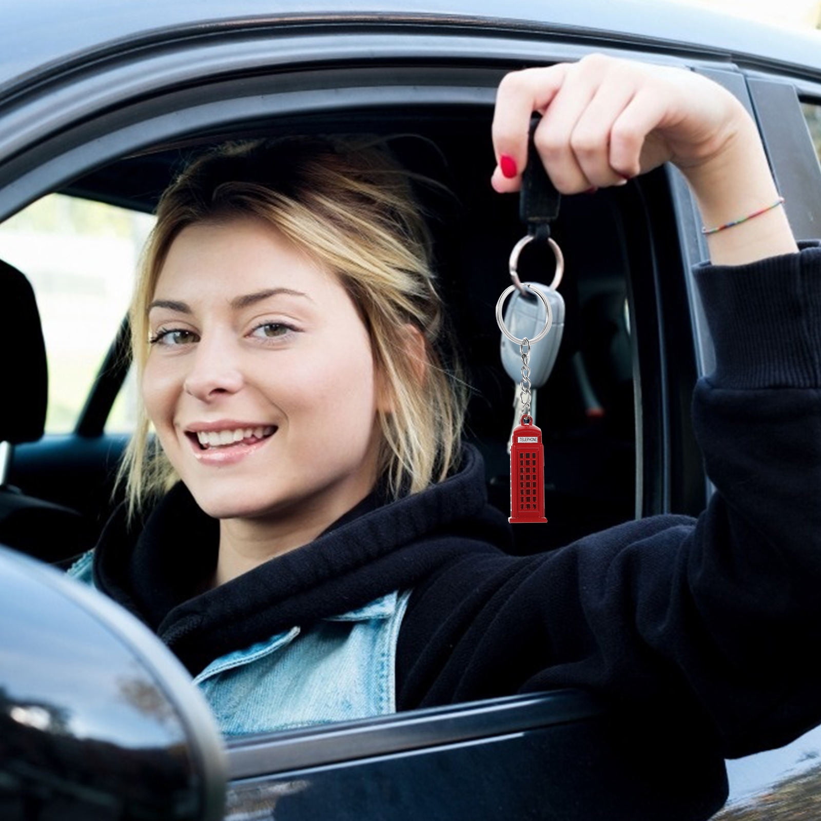 BESTYASH 4Pcs Zinc Alloy Key Chain Set with British Element Vintage ...