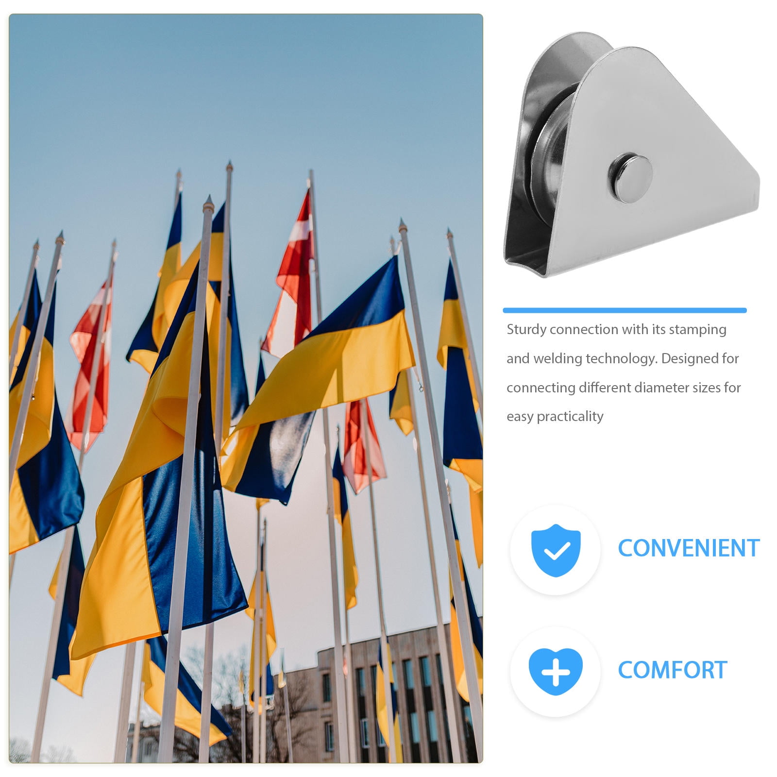 BESTYASH 4pcs Flag Cable Pulley In Stainless Steel For Precision Flag ...