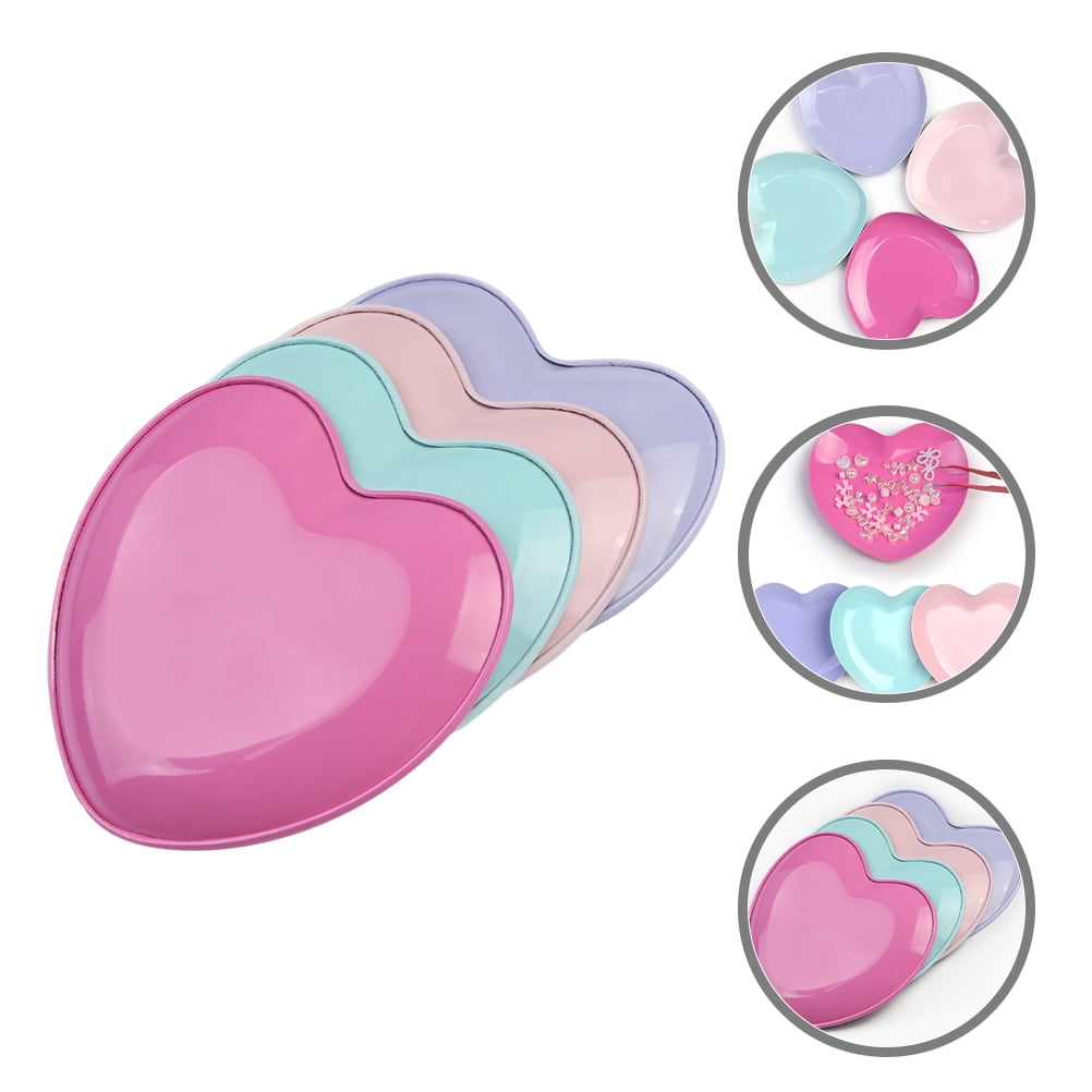 BESTYASH 4pcs Heart Shaped Trays Decorative Plates for Storage Nail ...