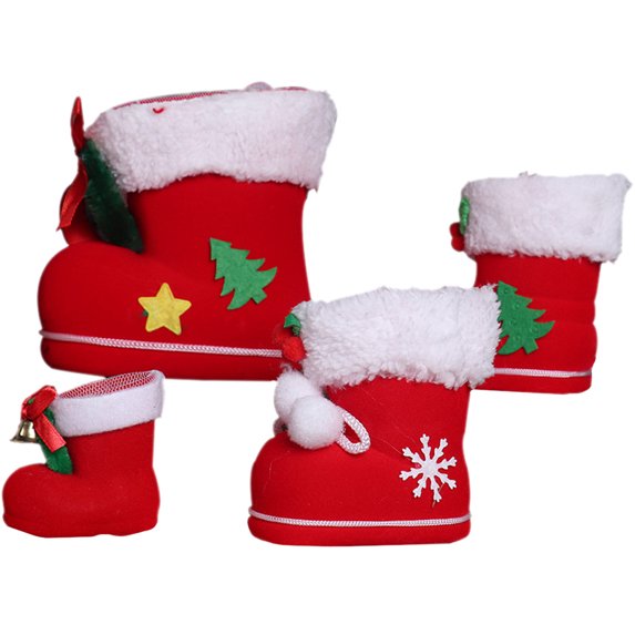 BESTYASH 4pcs Small Candy Bags Christmas Candy Boot Bags Plastic Candy ...