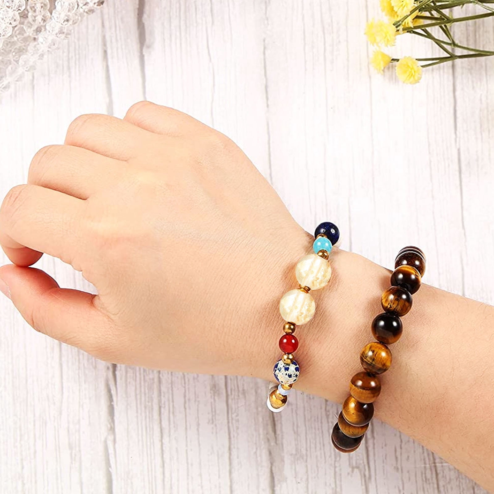 BESTYASH 50Pcs DIY Glass Beads for Jewelry Making with Delicate Design ...
