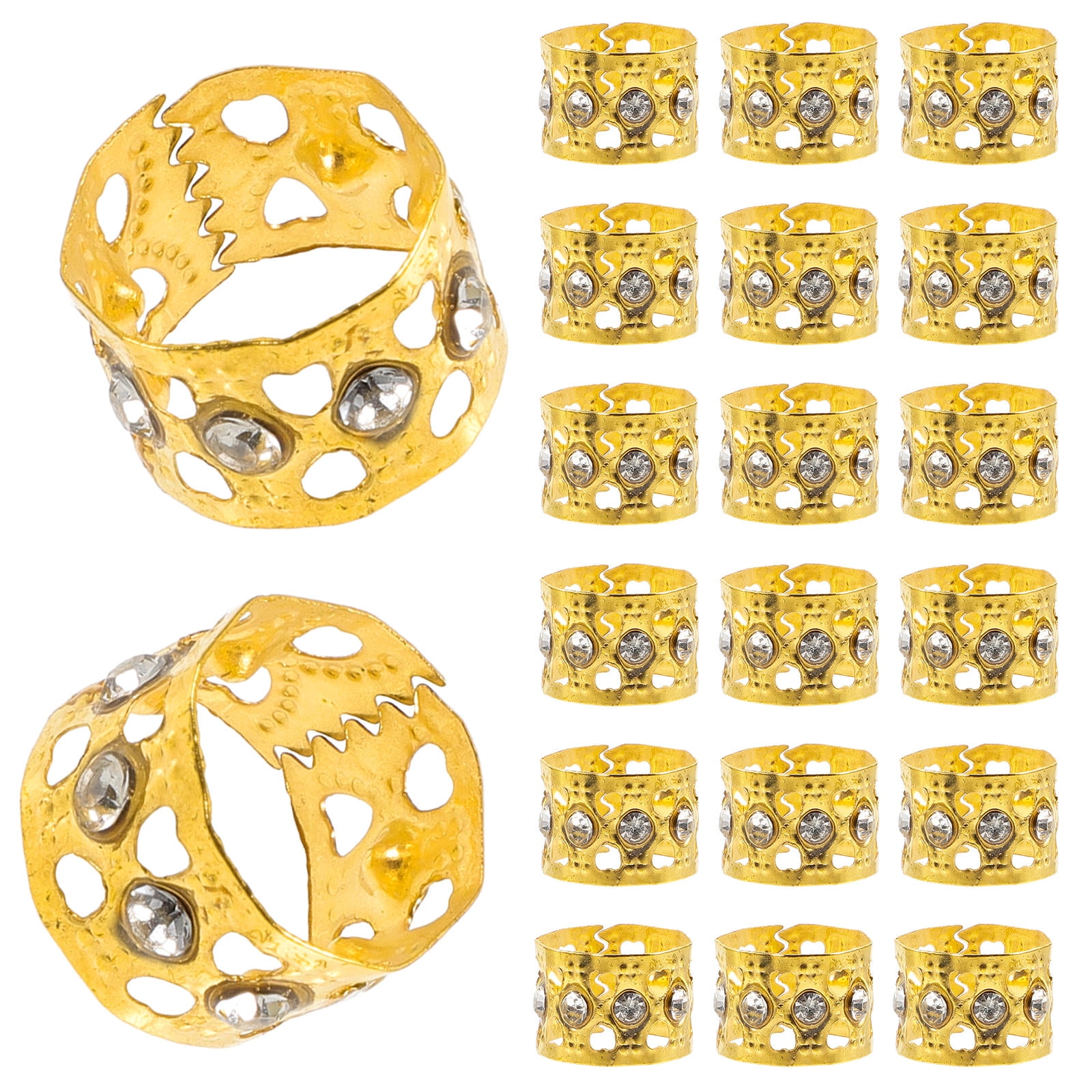BESTYASH 50Pcs Decorative Hair Cuffs Golden Metal Hair Clips for ...