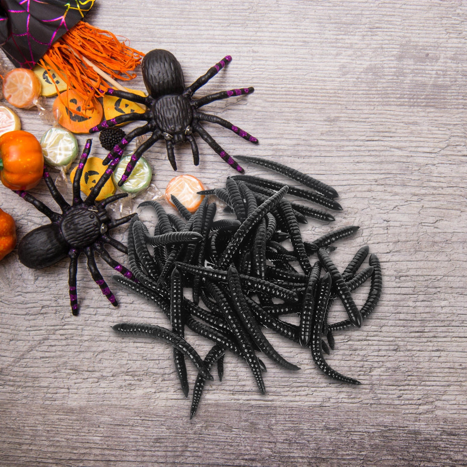 BESTYASH 50Pcs Fake Worm Scary Props For Decoration Realistic Toys For ...