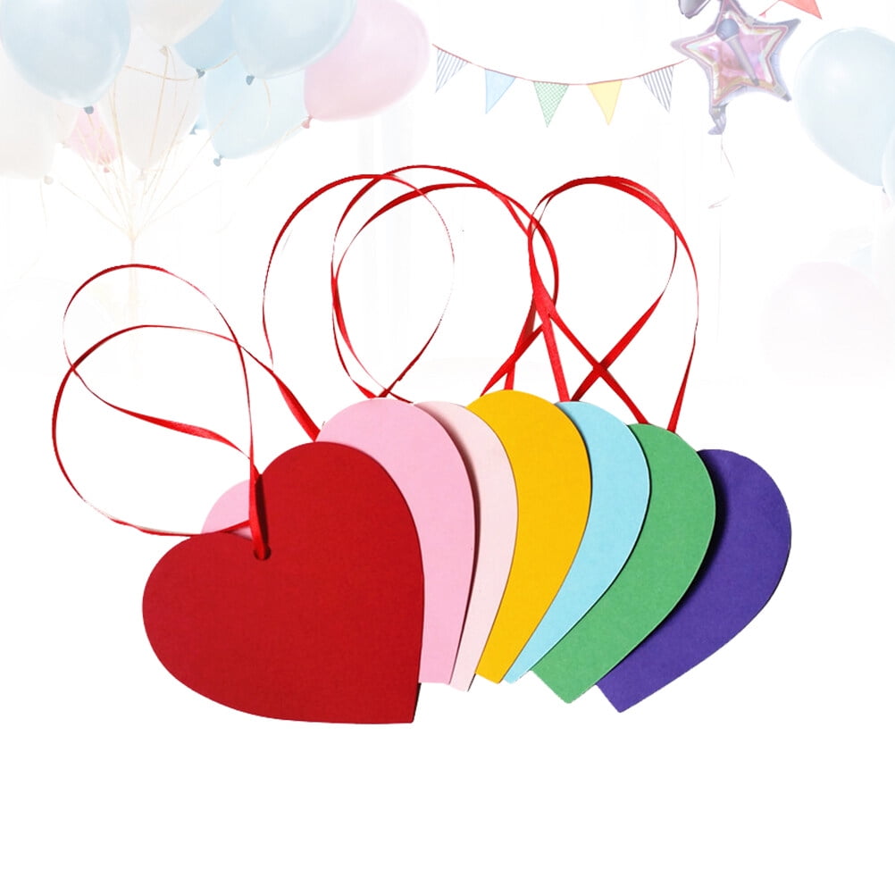 BESTYASH 50Pcs Heart Shape Christmas Tree Decoration Greeting Card Well ...