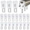 BESTYASH 50Pcs Heavy Duty White Curtain Track Roller and Glider with ...