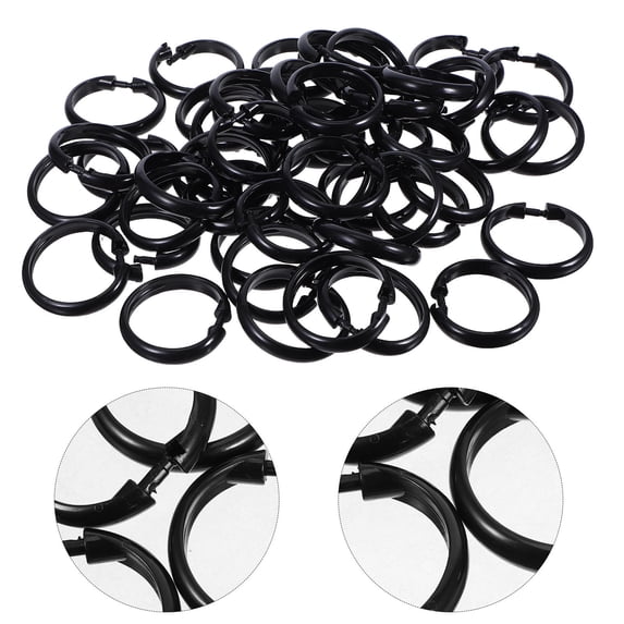 BESTYASH 50Pcs Round Snap Shower Rings Load Bearing Curtain Hooks for ...