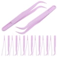 BESTYASH 50Pcs Violet Plastic Bent Tweezers for Crafting Curved Pointed ...