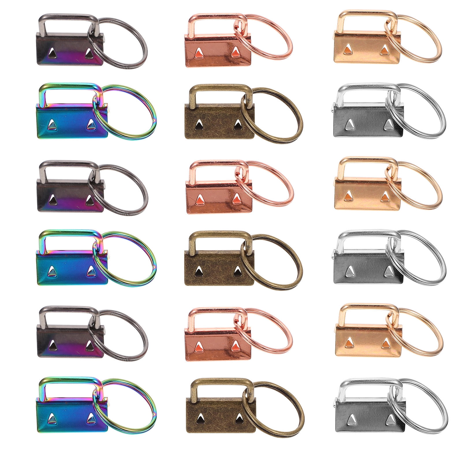 BESTYASH 50Pcs Wristlet Keychain Fob Clamps Assorted for DIY Key Ring ...