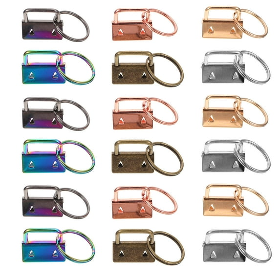 BESTYASH 50Pcs Wristlet Keychain Fob Clamps Assorted for DIY Key Ring ...