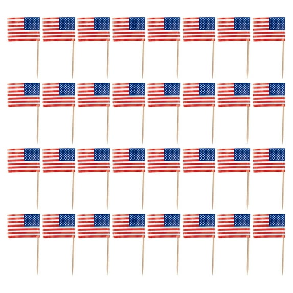 BESTYASH 50pcs Toothpicks for Parties Patriotic Dessert Toppers Bamboo ...