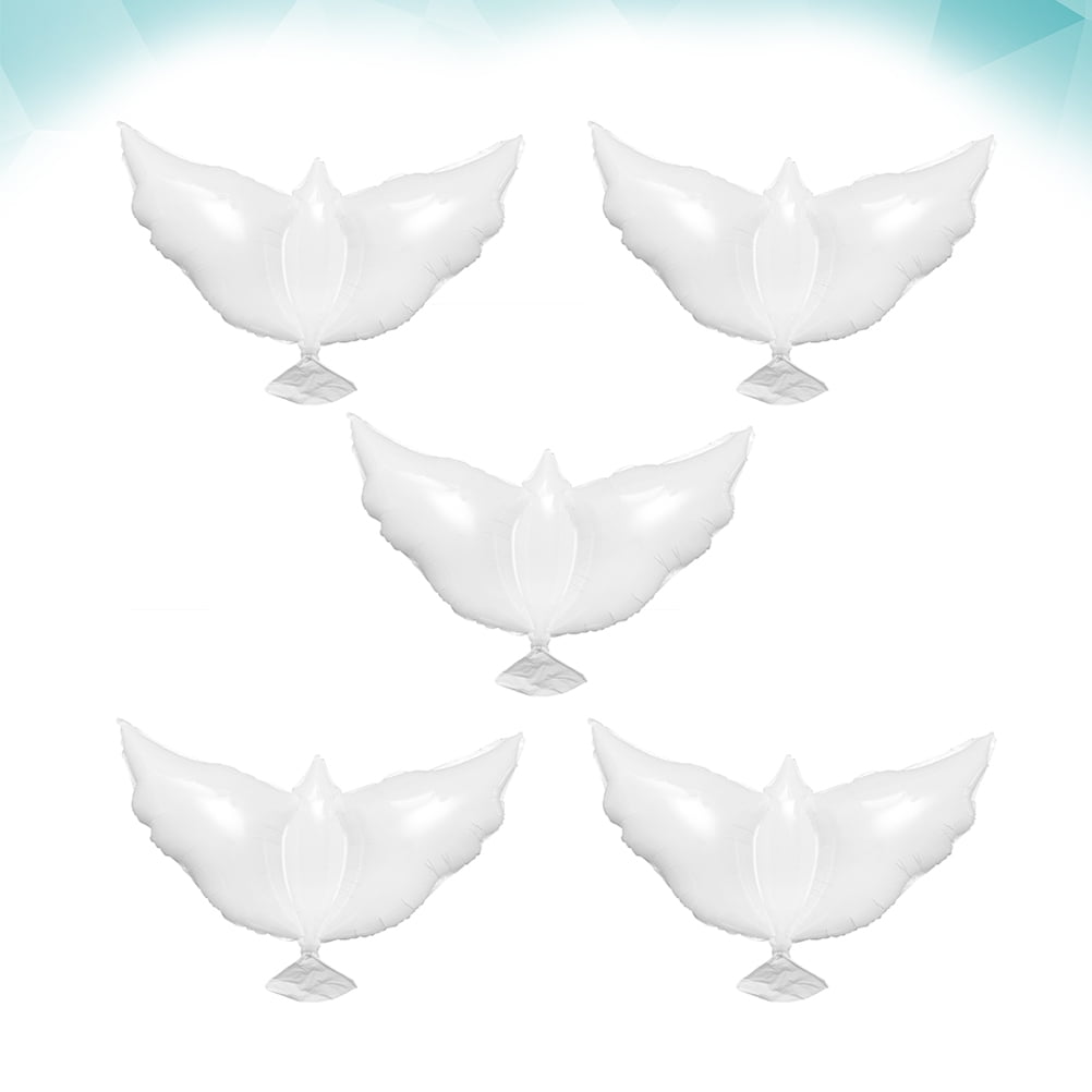 BESTYASH 5Pcs Aluminum Foil White Dove Balloons Peace Symbol Party ...