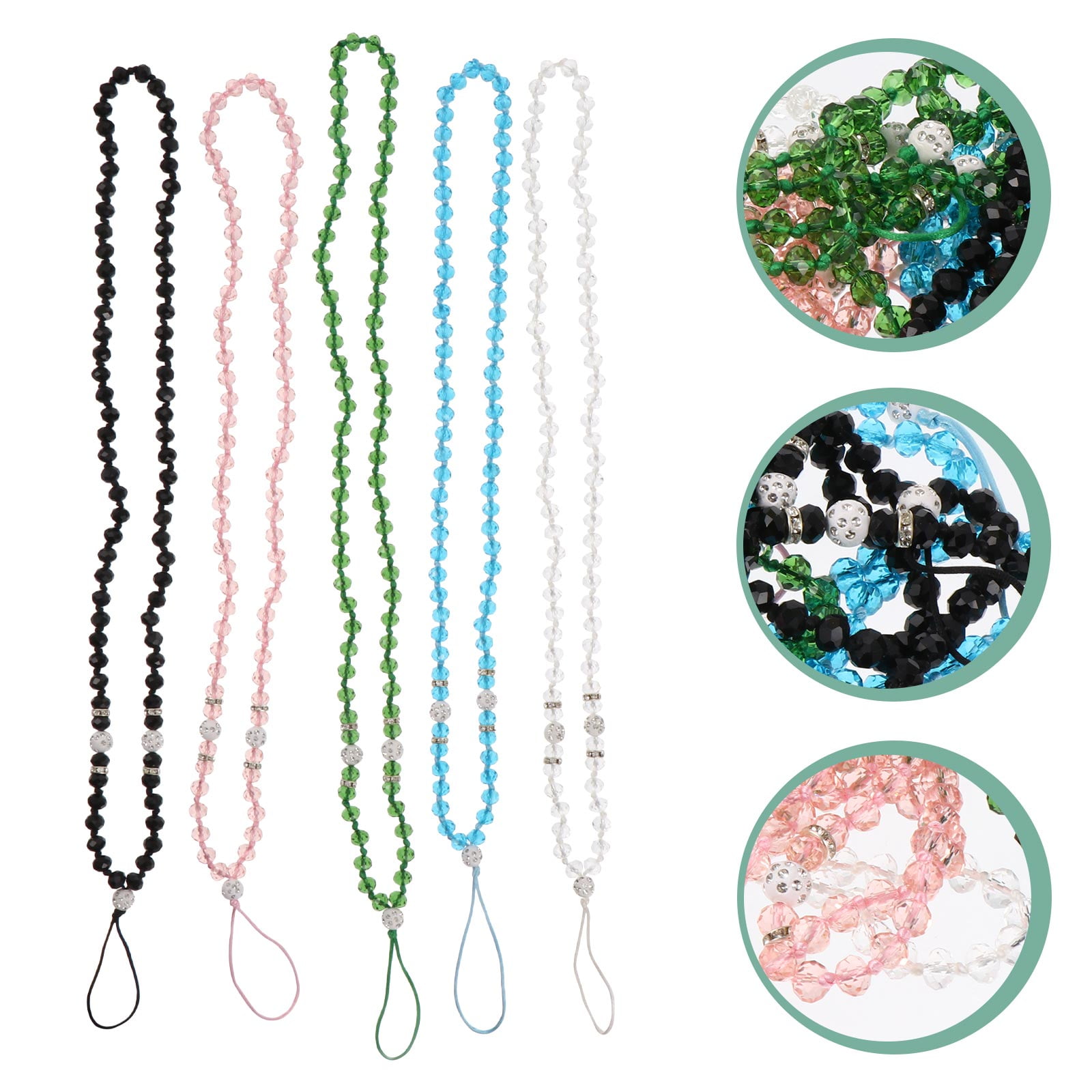 BESTYASH 5Pcs Beaded Phone Strap Assorted Color for Neck and Wrist ...